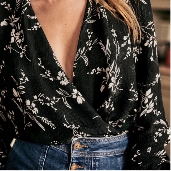 Sezane | Tops | Sezane Silk Floral Abelia Top Size Fr 38 Us 6 | Poshmark